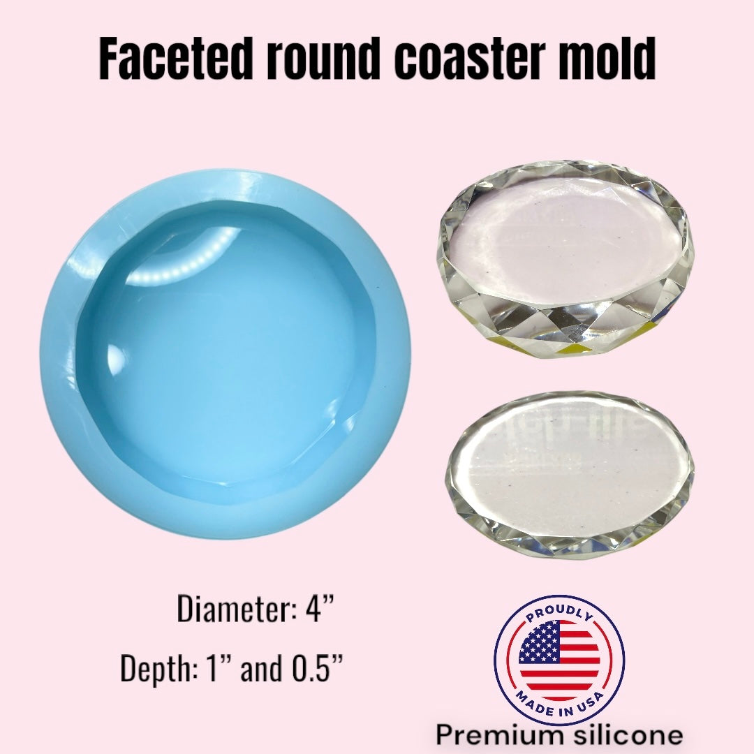 Faceted Round Coaster Mold – Epoxy Forms Co